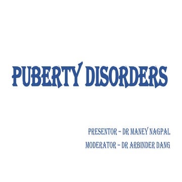 Puberty Disorders Ppt By Doc Maney Pptx Hormonal Disorders