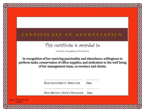 Certificate of commendation for the outstanding safe work performance | PDF