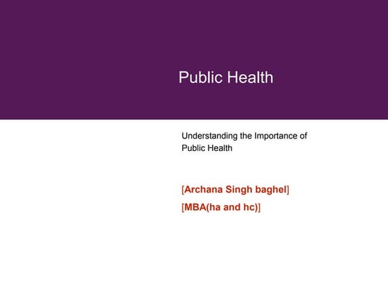 Introduction to Public health | PPT