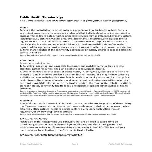 Public health-terminology | PDF