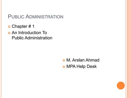 Introduction to Public Administration | PPT