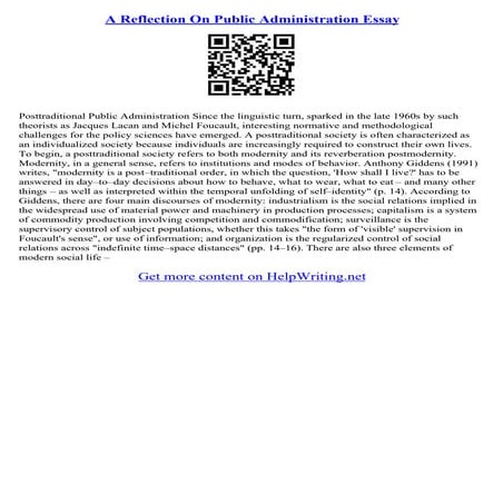 Public Administration Essay | PDF