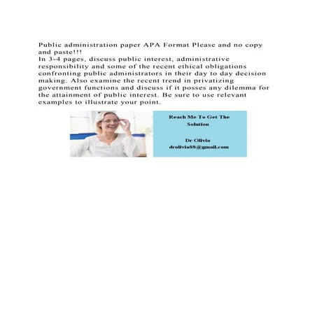 Public administration paper APA Format Please and no copy and past.docx