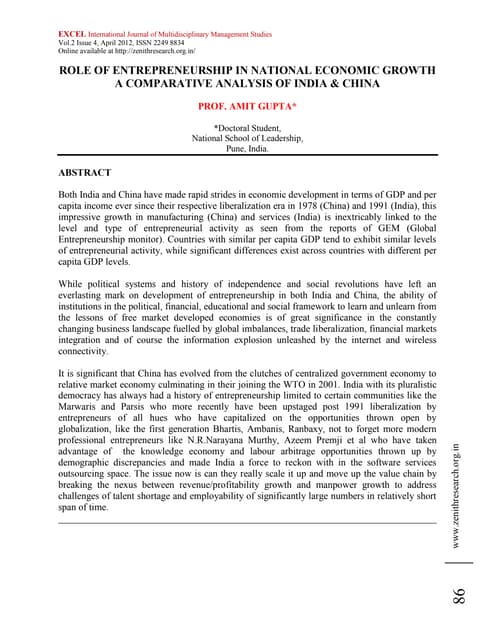 Role of entrepreneurs in economic development | PPTX | Small and Medium ...