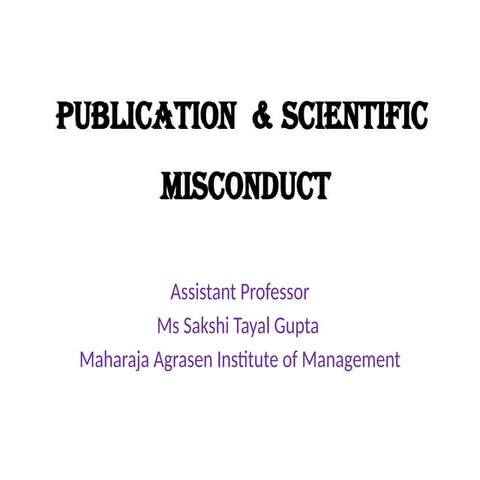 Publication Misconduct power point presentation | PPTX