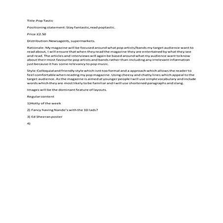 Analysis of pop magazine contents pages | PPTX