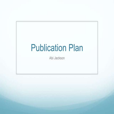 Publication plan | PPT