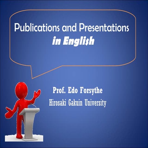 Publications and Presentations in English | PPT