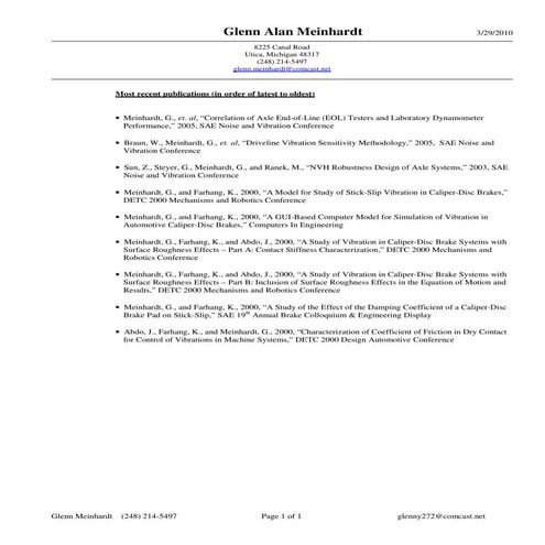Publications Glenn Alan Meinhardt | PDF