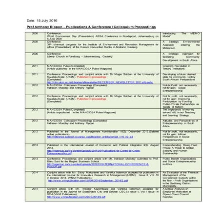 Profile 2022 - Dr. [Prof.] Anthony Rippon | PDF