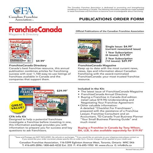 franchise Canada Directory | PDF