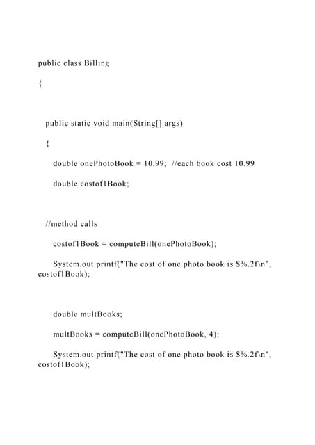 Public Class Billing Public Static Void Mainstring Docx