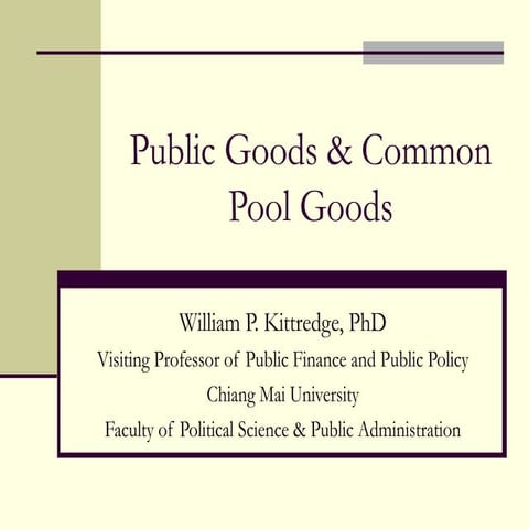 Common Pool Goods | PPT