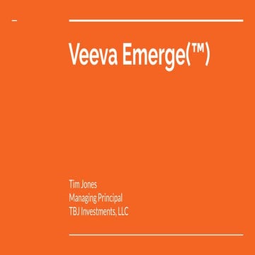 Veeva Emerge - Overview of Platform Software Opportunity by TBJ ...