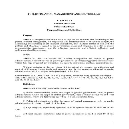 Public financial management and control law | PDF