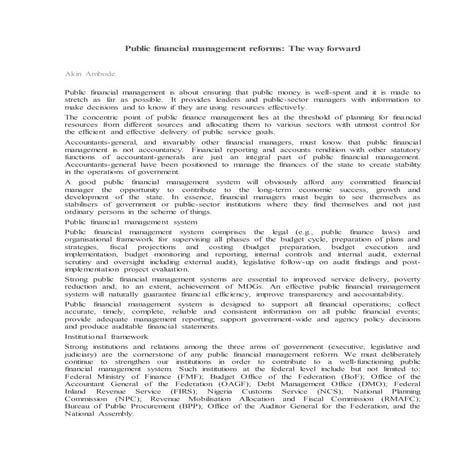 Public financial management reforms | DOCX