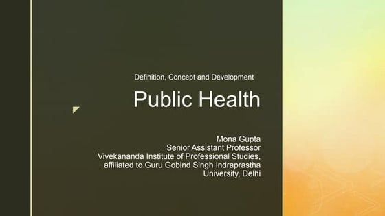 Introduction to Public health | PPT