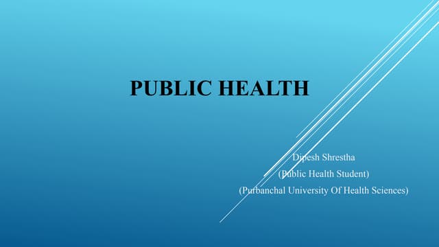 Introduction to Public health | PPT