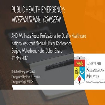 Public health emergency: International Concern | PPTX