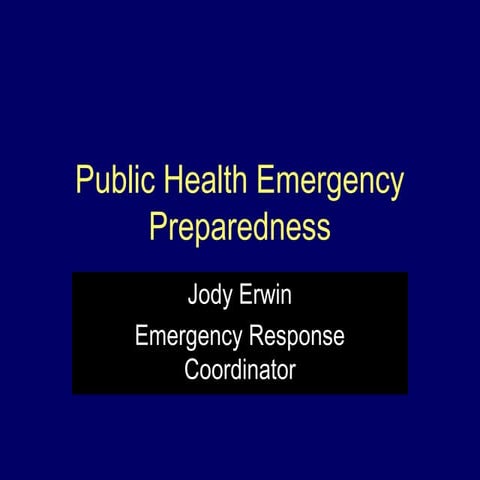 Introduction to public health emergency management | PPTX