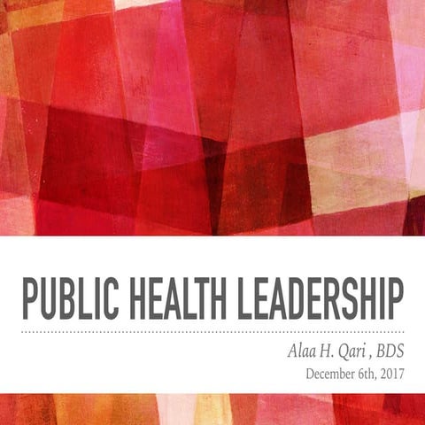 Public Health Leadership | PDF