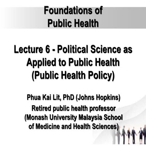 Public Health Lecture 6 Public Health Policy | PPT