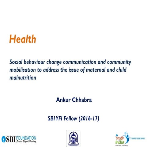 Public Health Promotion - Maternal and Child Malnutrition | PPT