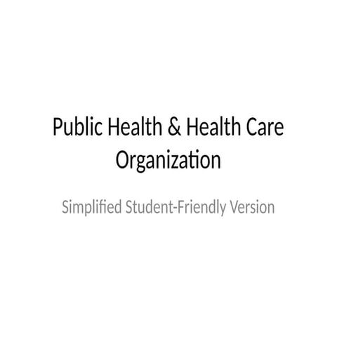 Public Health Lecture 1: Introduction to Public Health | PPT