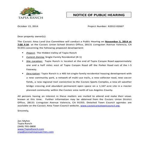Public hearing notice letter 10.16.14