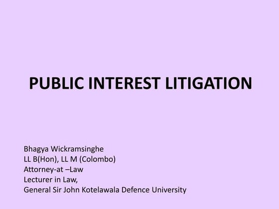 Public interest litigation | PPTX | Legal Services Industry | Industries