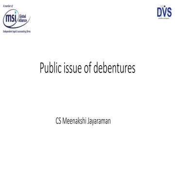 Public issue of debentures | PPTX