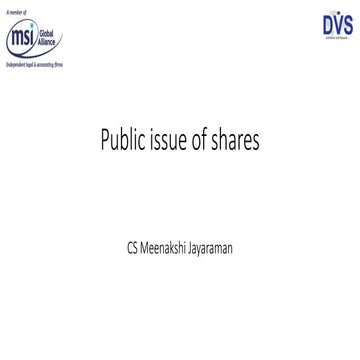 Public issue of shares | PPTX
