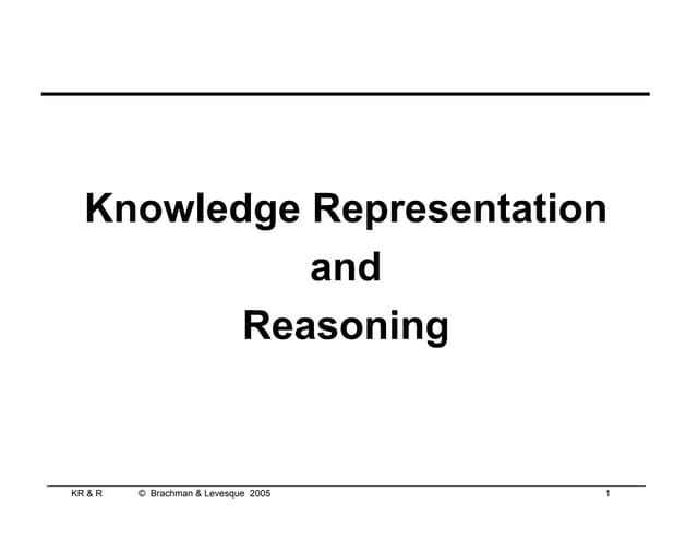 Knowledge Representation Reasoning Ppt