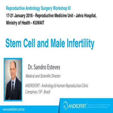 Public lecture - Stem Cell and Male Infertility | PPT