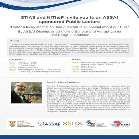 Invitation to guest lecture at Stellenbosch University: Provost and ...