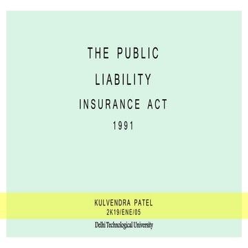 Public liability insurance act 1991 | PPTX