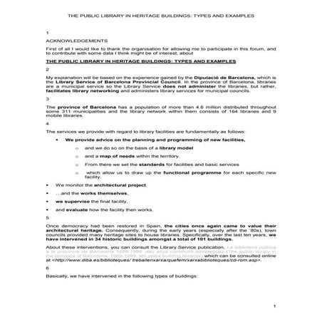 Public Library In Heritage Buildings. Types And Examples | PDF
