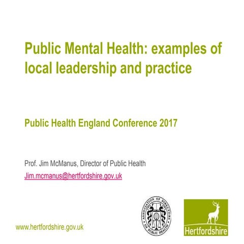 Public Mental Health - examples of local leadership | PPTX