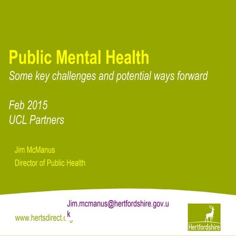 Public mental health : implementing in local systems | PPT