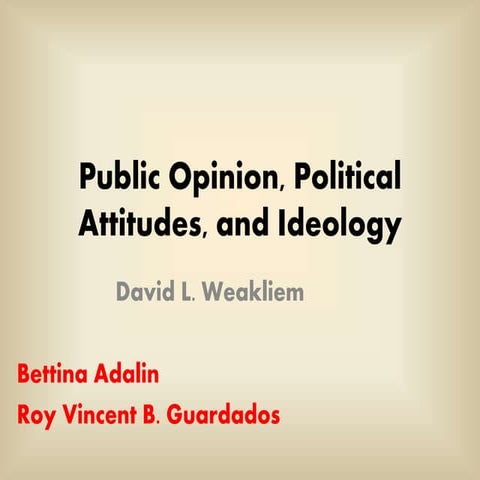 Public opinion, political attitudes, and ideology | PPTX