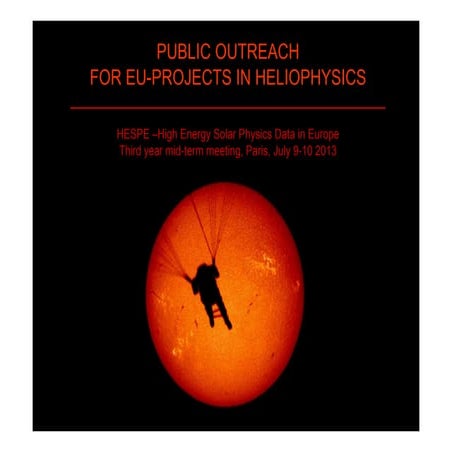 Public Outreach for EU-FP7 Research Projects in Solar Science | PDF