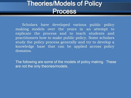 PUBLIC POLICY: AN INTRODUCTION | PPTX | Political Issues & policy | Politics