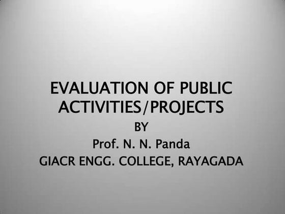 Financial & Economic Evaluation of projects | PPT