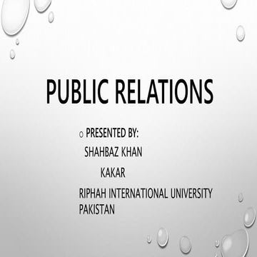 Public relations by Shahbaz khan | PPTX
