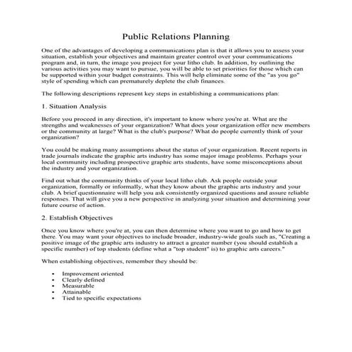 Public relations planning | PDF | Free Download