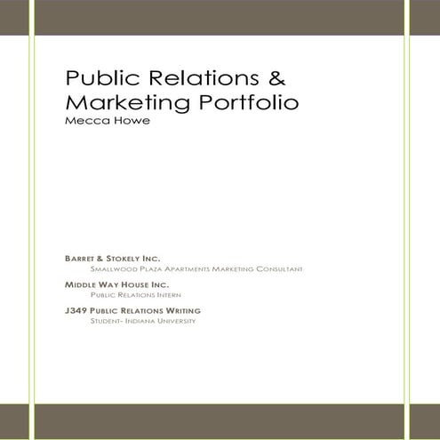 Public Relations Portfolio Examples
