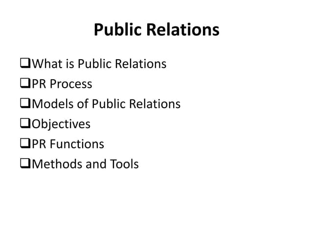 PR (Public Relation) Industry | PPTX