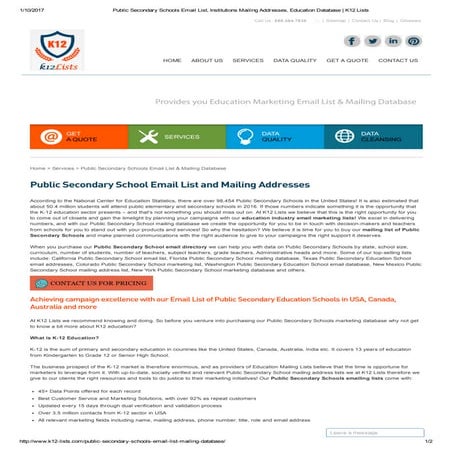 Public secondary schools email list | PDF | Email | Internet