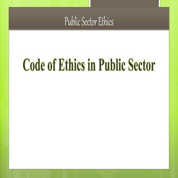 Public sector code of ethics-Implementation | PPTX