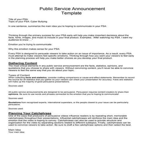 Public service announcement_template[1] | PDF